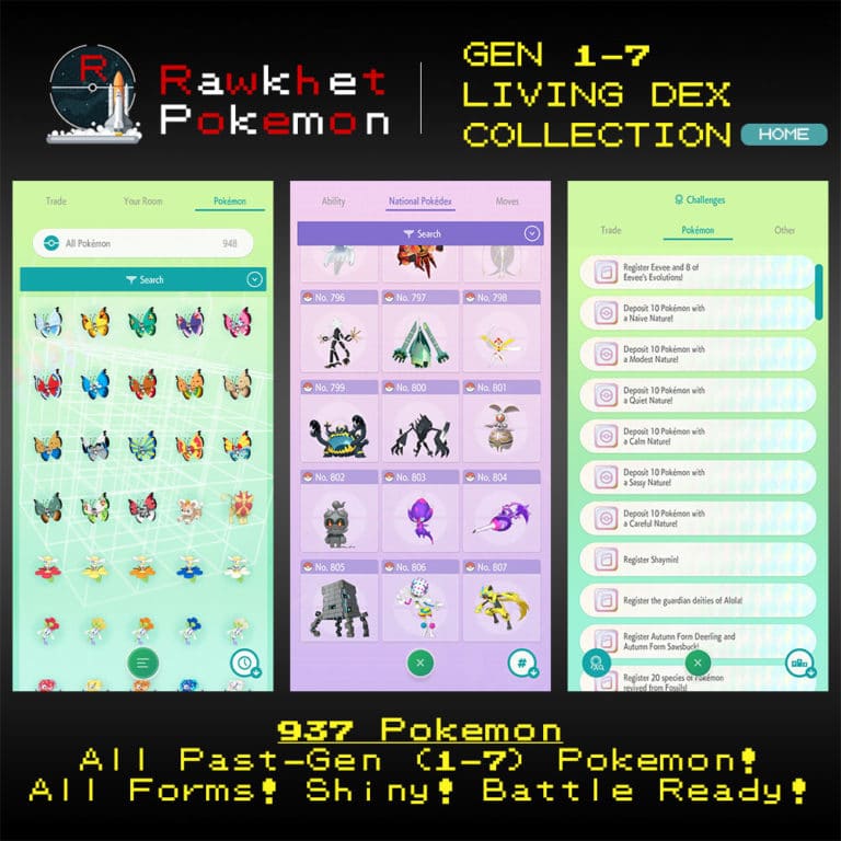 Buy a Living Dex for Pokemon Home! All Past-Gens! - Rawkhet Pokemon