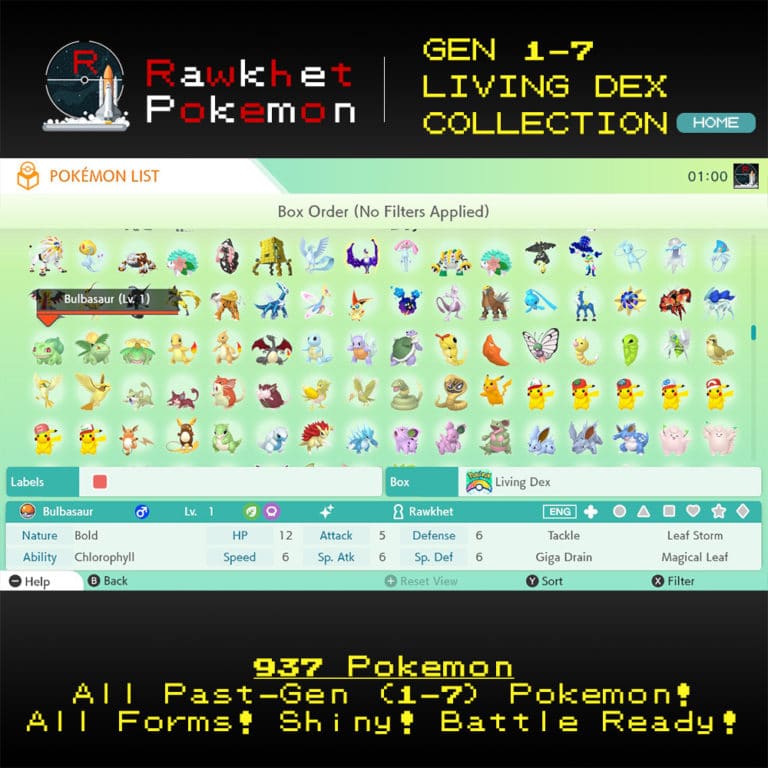 Buy a Living Dex for Pokemon Home! All Past-Gens! - Rawkhet Pokemon