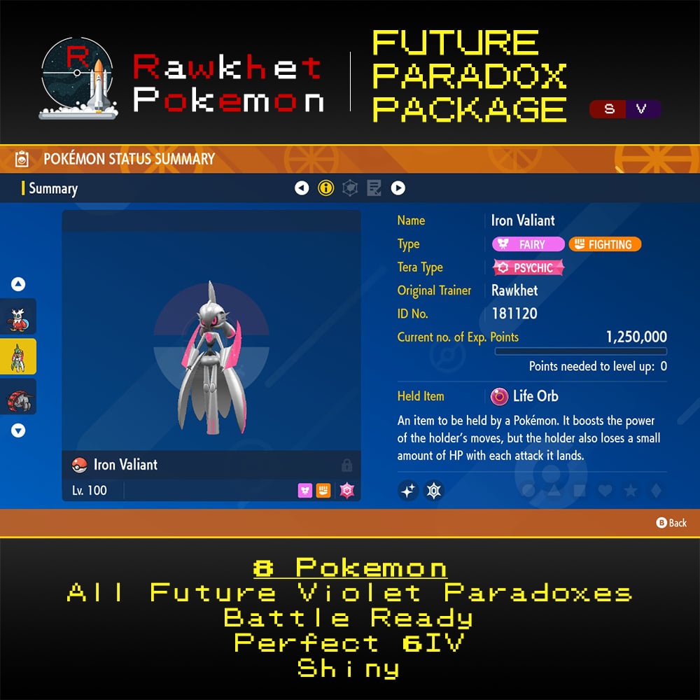 Future Paradox Package (8x, 6IV, Battle Ready) – Pokemon Scarlet and ...