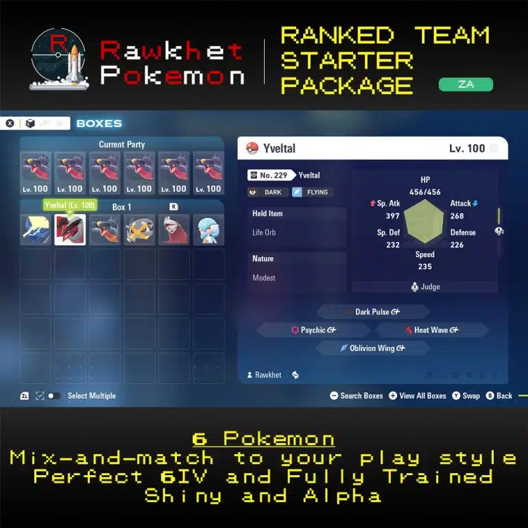 Z-A Ranked Team Starter Pack (6x, 6IV, Shiny, Alpha) – Pokemon Legends ...