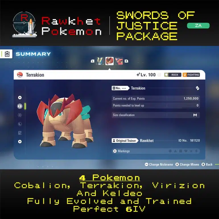 Swords of Justice Package (4x, 6IV, Shiny) – Pokemon Legends Z-A ...